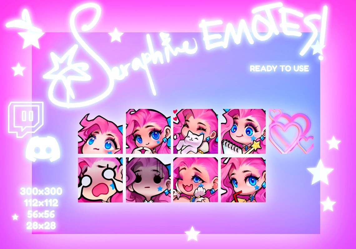 Seraphine Emotes League of Legends Twitchtv Discord Youtube - Etsy