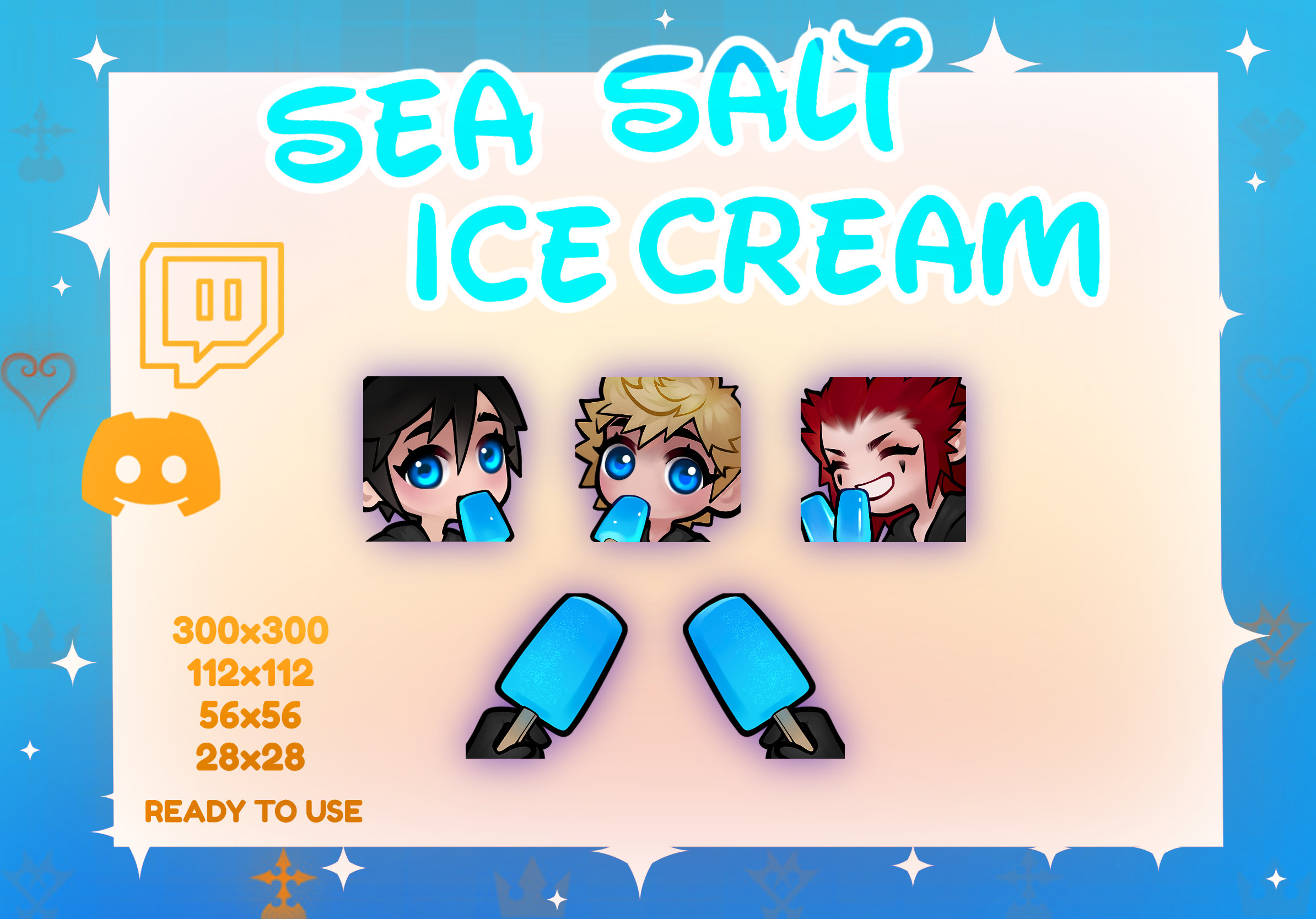 Sea Salt Trio Emotes Kingdom Hearts Roxas Xion Axel Lea Sea Salt Ice ...