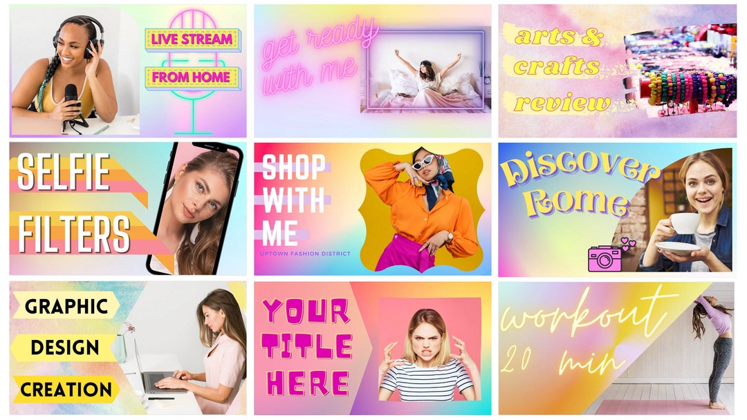 Youtube Thumbnail Template | Canva Editable Templates | Yellow Gradient ...