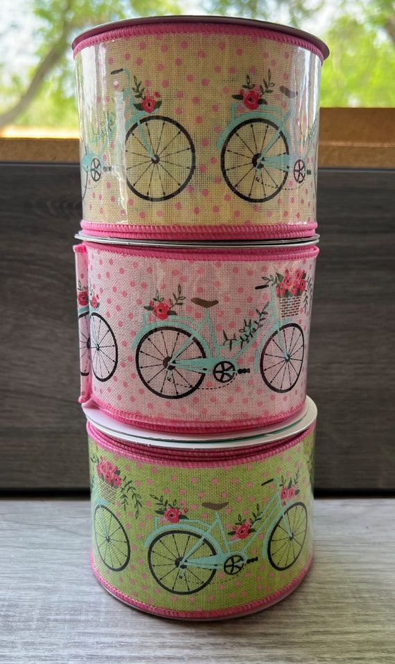 Bicycle Spring Wired Ribbon-bicycle Ribbon-bike Ribbon-bicycle | Etsy