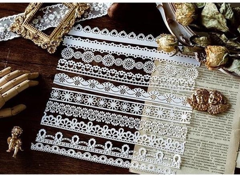 10 Pcs Die-cut Lace Vintage Paper Ephemera Scrapbook - Etsy