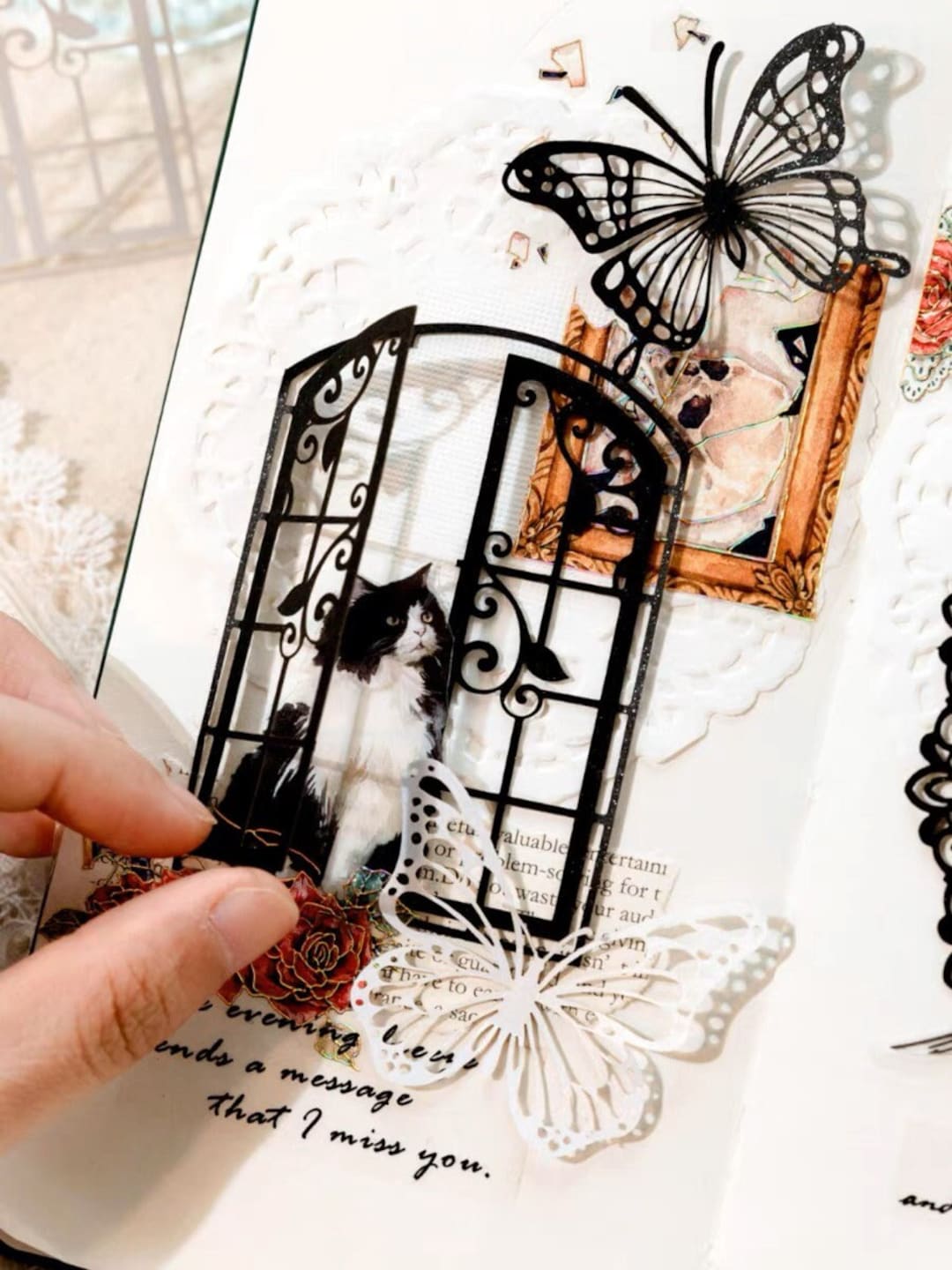 20pcs, Black White Die-cut Window, Journal Supplies, Background ...