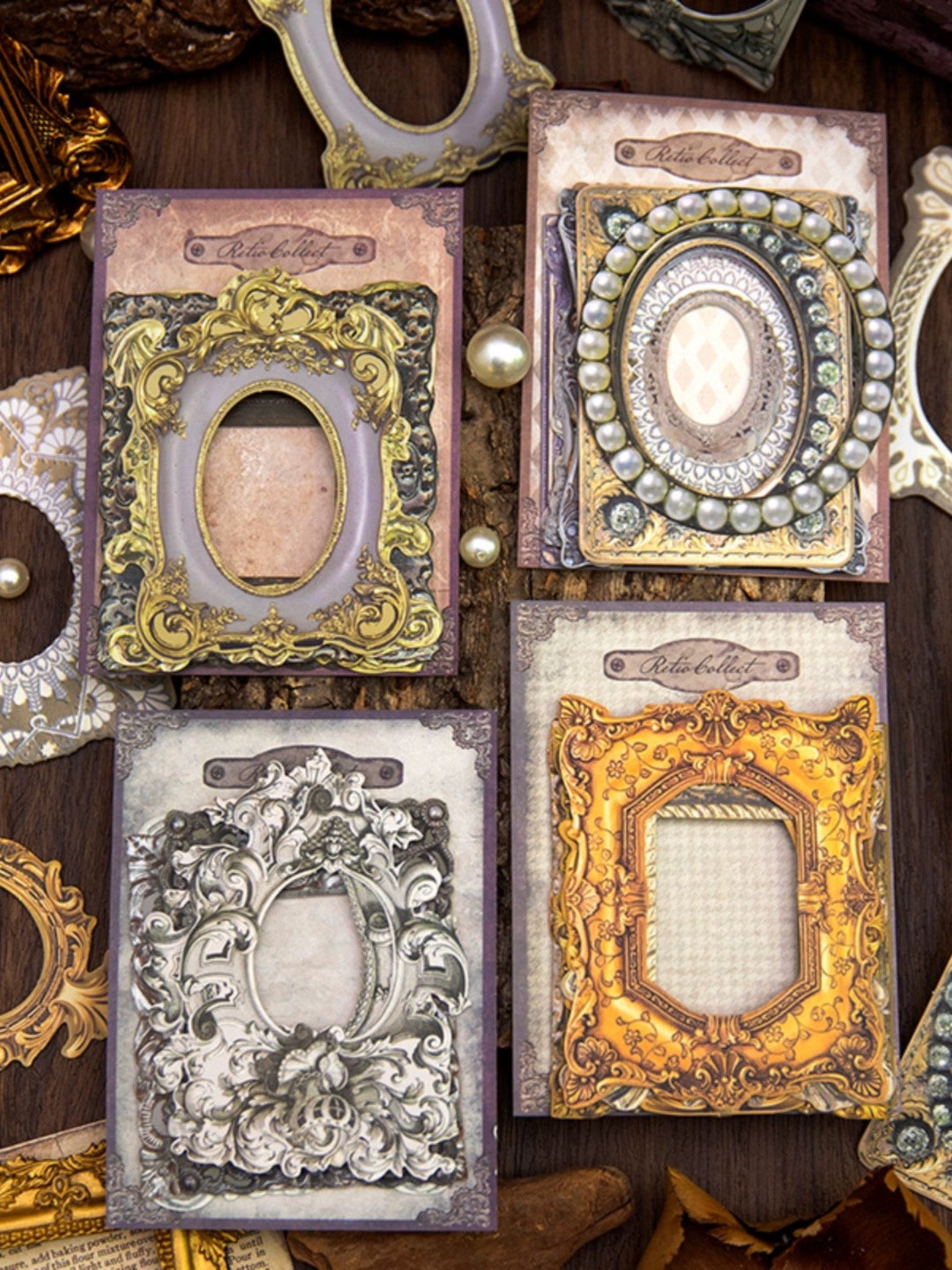 10 Pcs, Die-cut Vintage Paper Frame, Paper Ephemera, Scrapbook, Collage ...