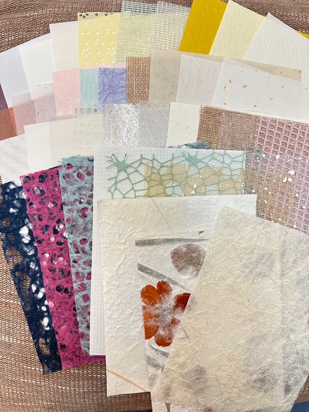 40 Sheet, Special Texture Paper and Mesh Bundle , Scrapbook, Collage ...