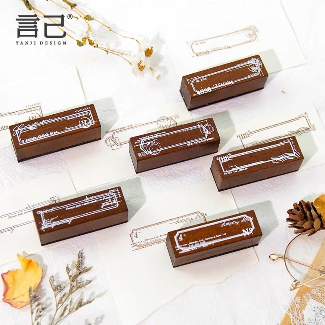 Vintage Stamp Frame Wooden Stamp, Journal Supplies, Scrapbooking ...