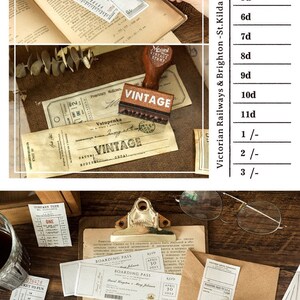 60pcs, Retro White Long Ticket , Vintage Paper Ephemera, Memo ...