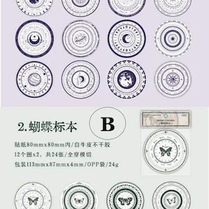 24pcs, Retro Die-cut Circle Frame Sticker, Vintage Paper Ephemera ...