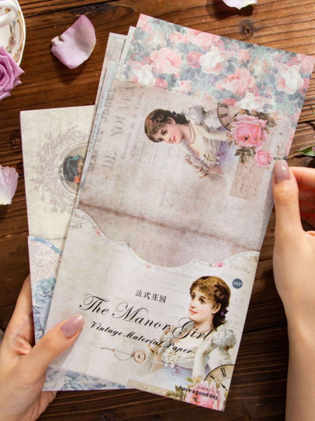 30 Pcs, Vintage Floral Lady Background Paper, Victorian, Ephemera ...