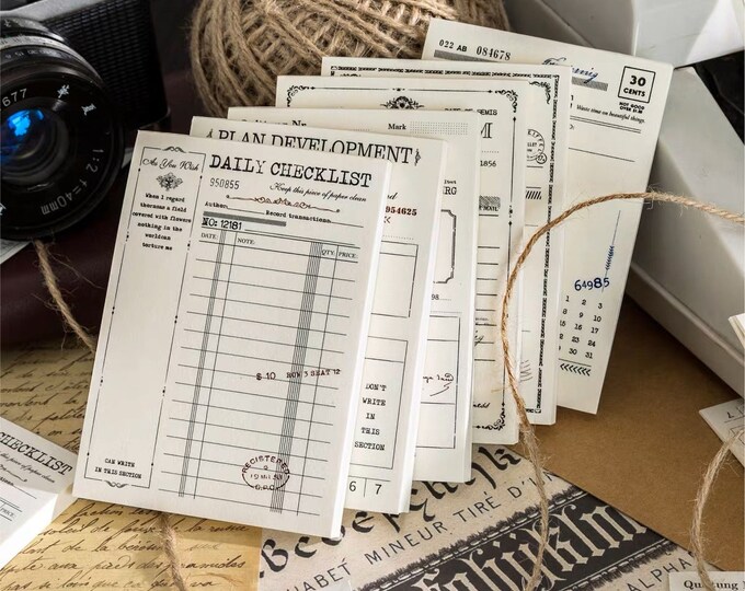 60pcs, White Vintage Label Sheet, Paper Ephemera, Memo, Scrapbooking ...