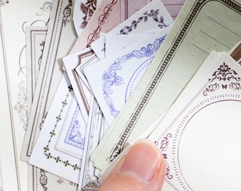 60pcs, White Vintage Label Sheet, Paper Ephemera, Memo, Scrapbooking ...