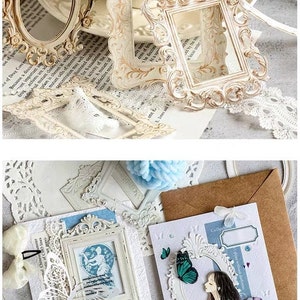 10 Pcs, Embossed Die-cut Vintage Paper Frame, Paper Ephemera, Scrapbook ...