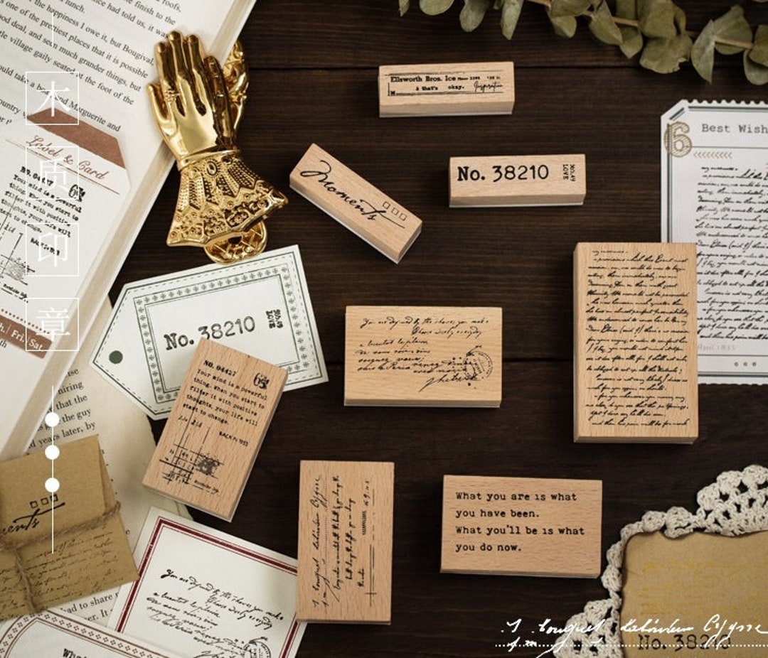 Vintage English Wooden Stamp, Journal Supplies, Scrapbooking, Collage ...