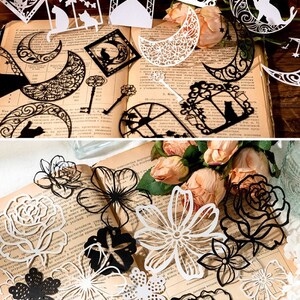 20pcs, Black White Die-cut Window, Journal Supplies, Background ...