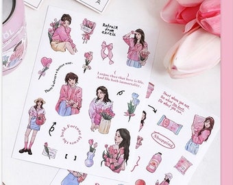 Journal Girl Stickers - Etsy