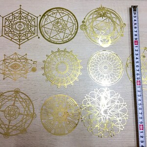 10 Pcs Die-cut, Magic Circle Gold Foiled Card, Paper Ephemera ...