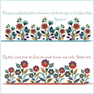 Bible Verse Border Crocheted Flowers Scripture Quotes Christian Crafts ...