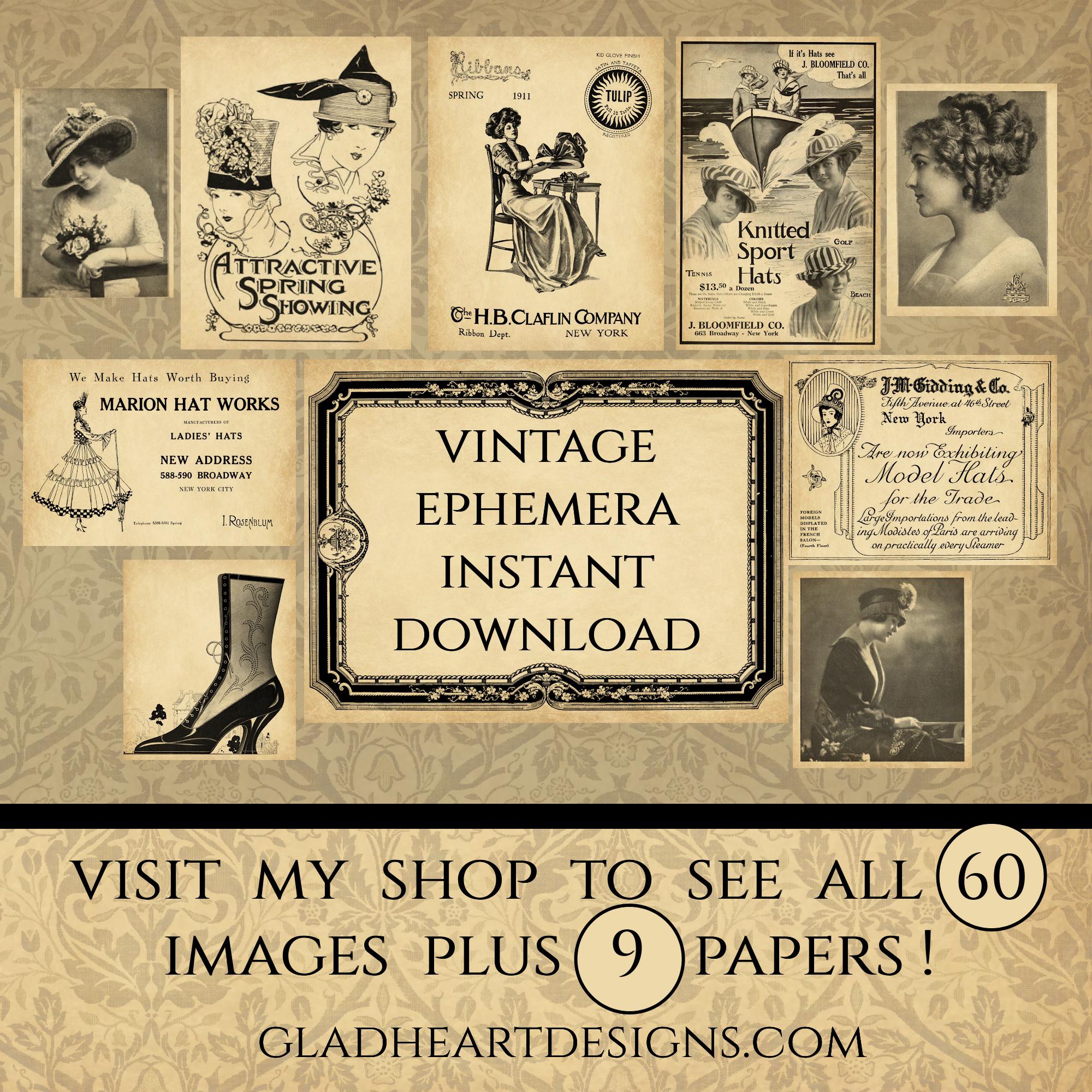 Vintage Ephemera Bundle for Scrapbooking and Junk Journals With a ...
