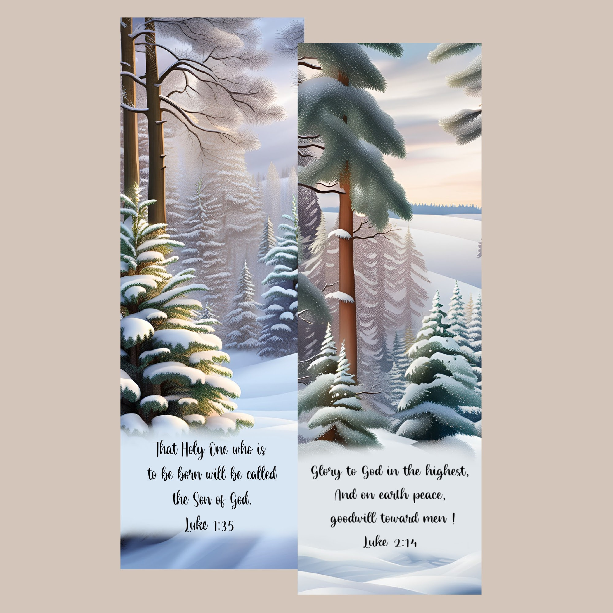 Bible Verse Bookmarks Christmas Scripture Verses With 8 Winter Scenery ...