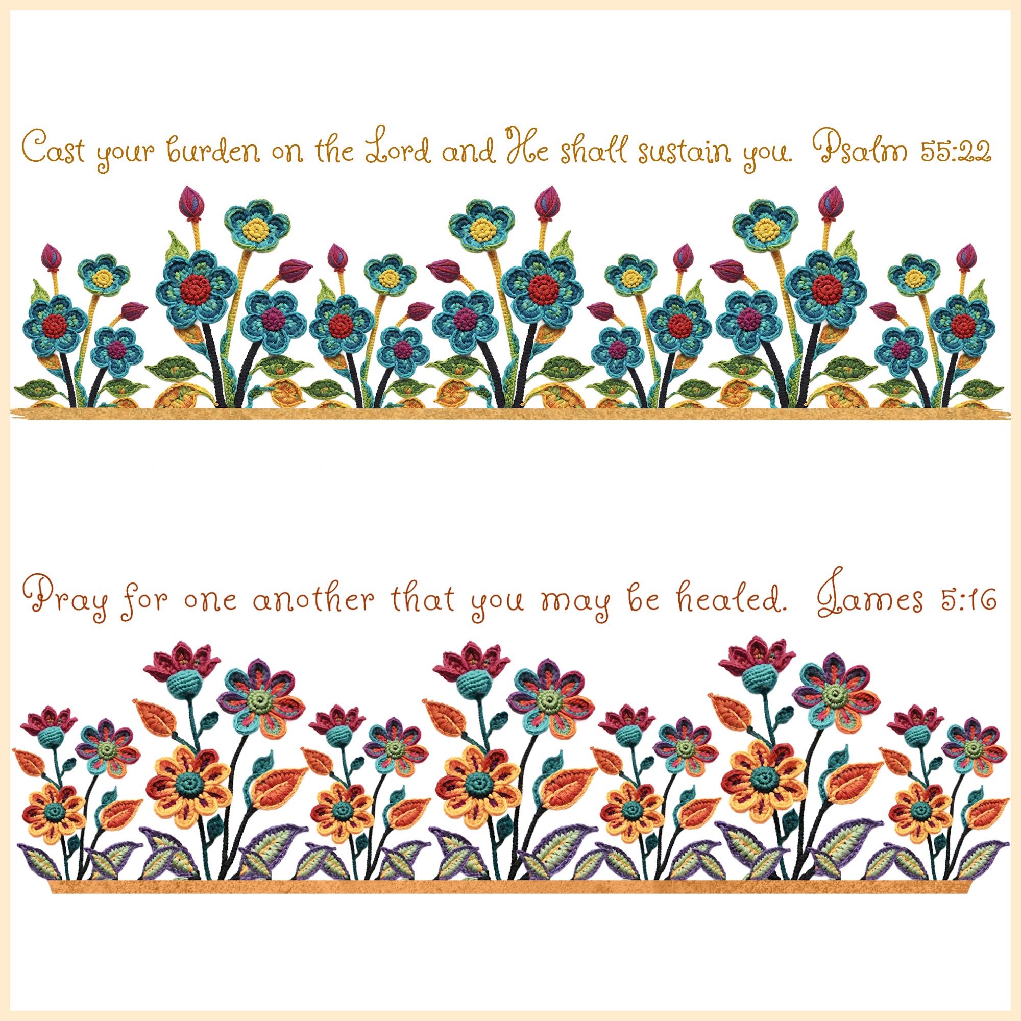 Bible Verse Border, Crocheted Flowers Scripture Quotes, Christian ...