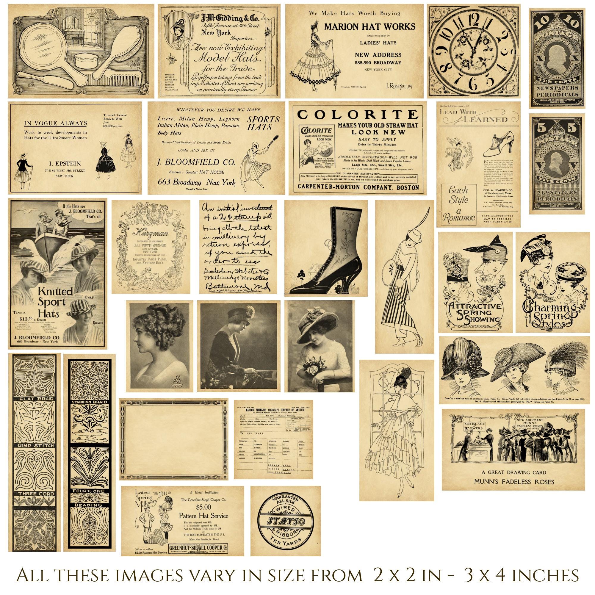 Vintage Ephemera Bundle for Scrapbooking and Junk Journals With a ...