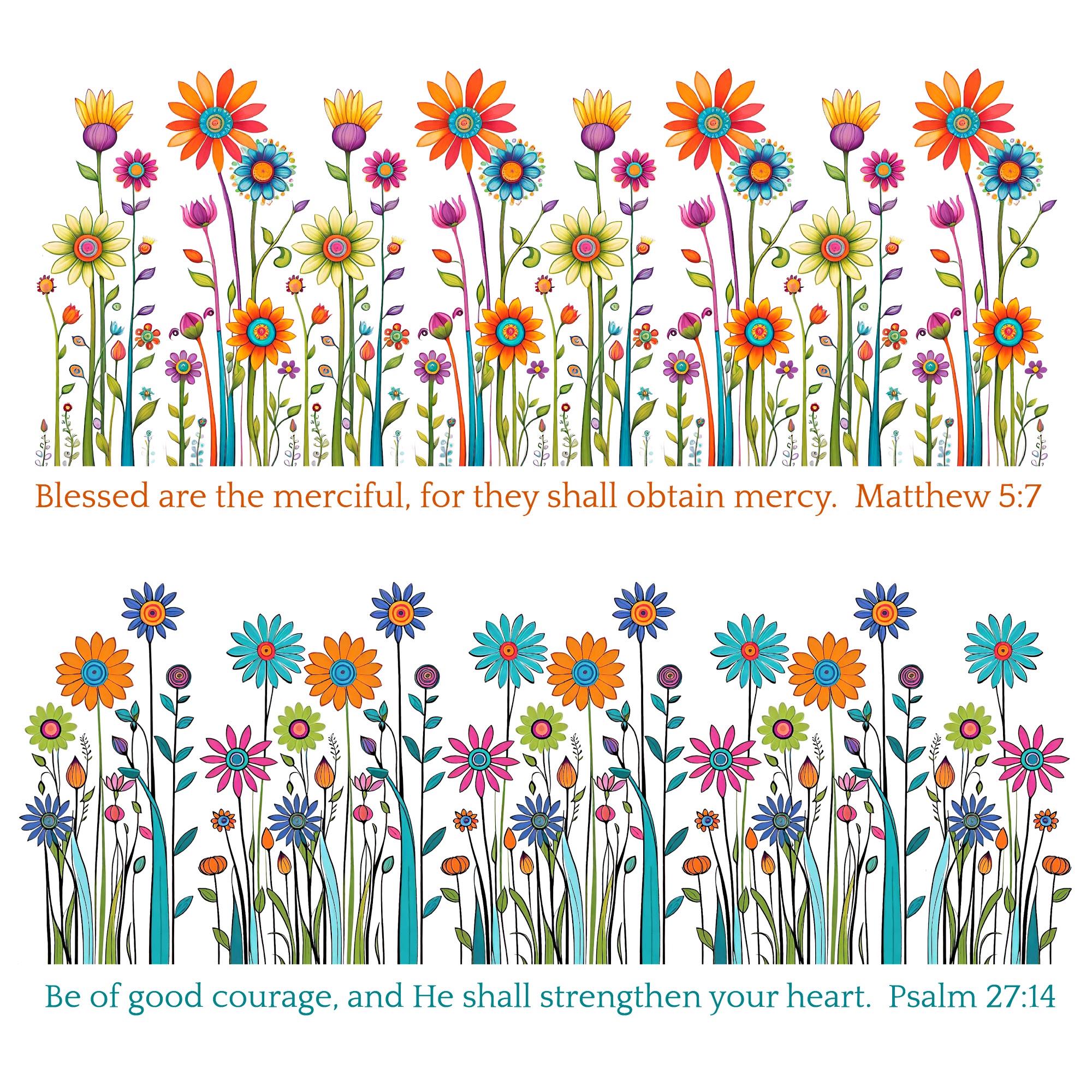 Bible Verse Borders, Scripture PNG, Whimsical Flowers, Christian Craft ...