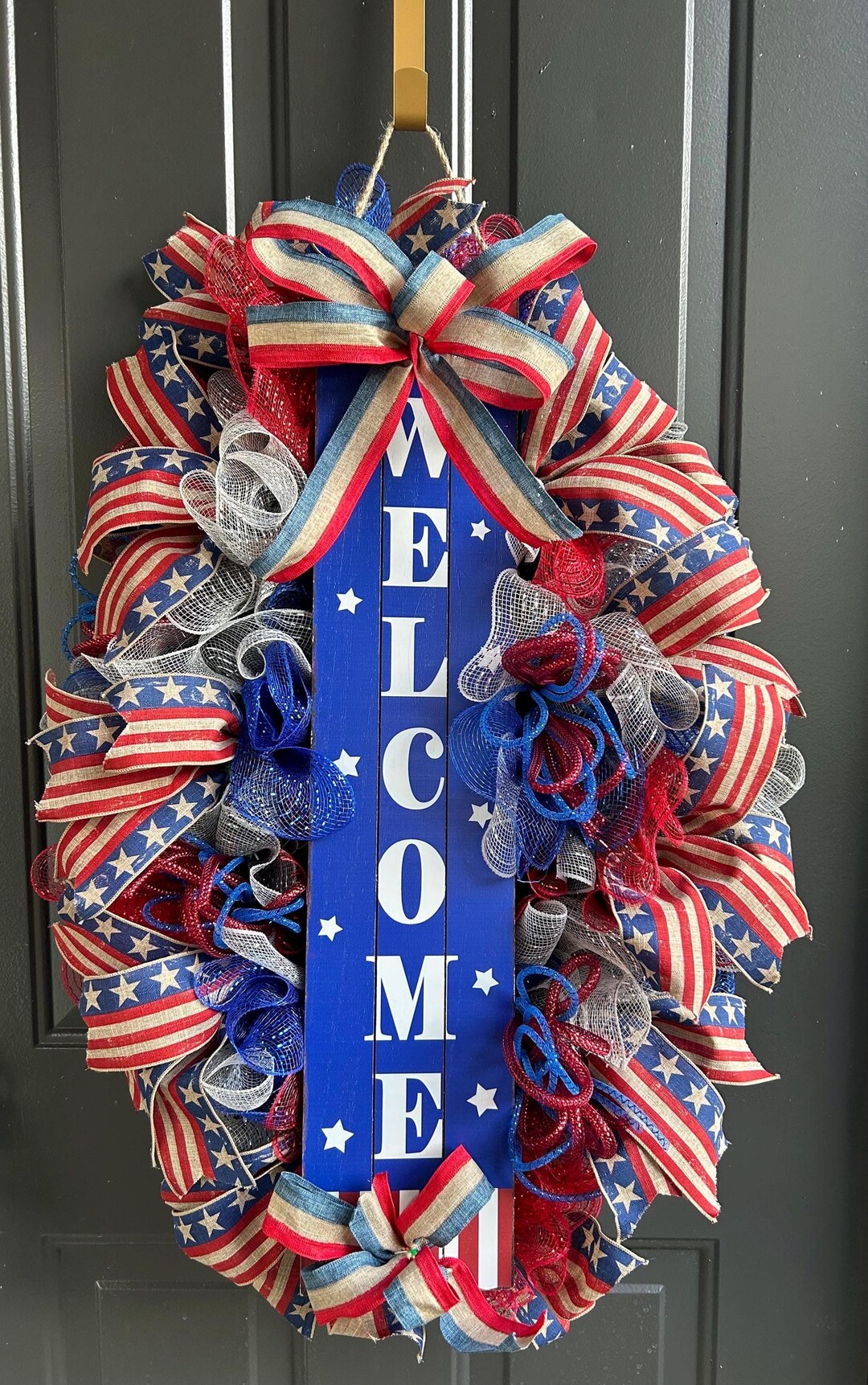 Welcome Red, White, Blue - Etsy