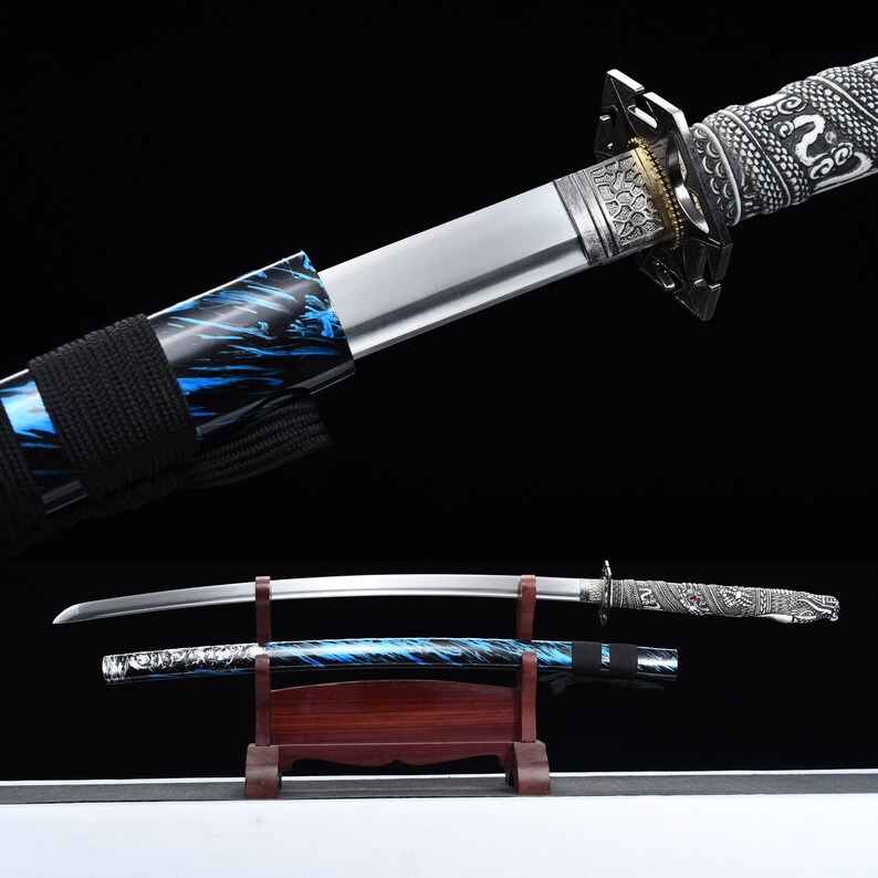 Handmade 1090 High Carbon Steel Real Swords, Ninja Swords Japanese ...