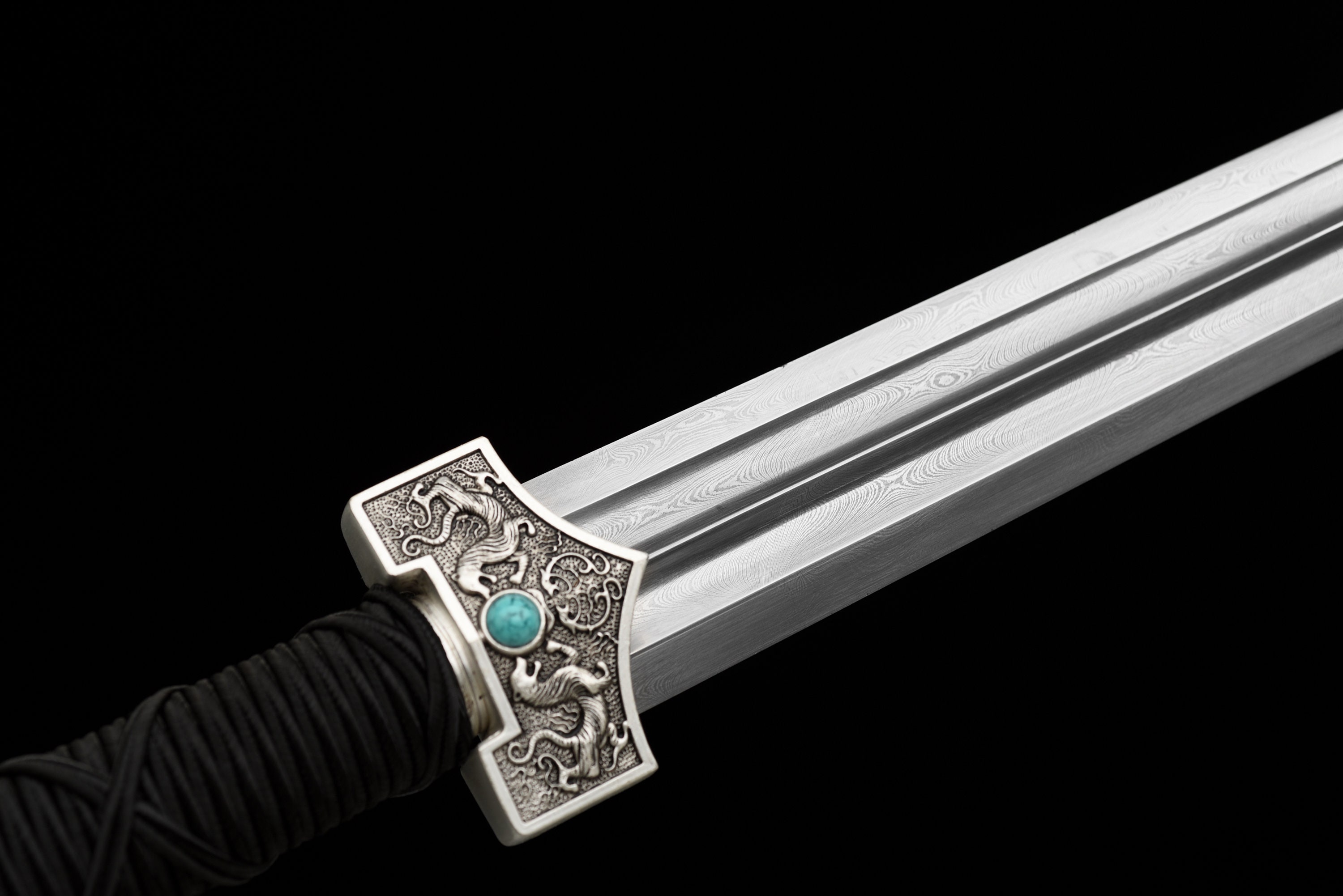 Sword, Han Sword, Handmade Samurai Sword Katana 1095 Steel Folded and ...