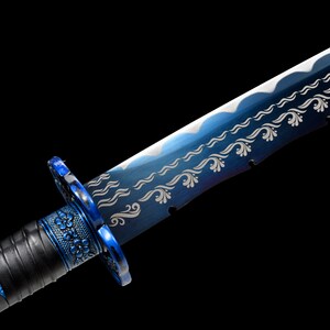 Embroidered Spring Sword Handmade Manganese Steel Full Tang Katana High ...