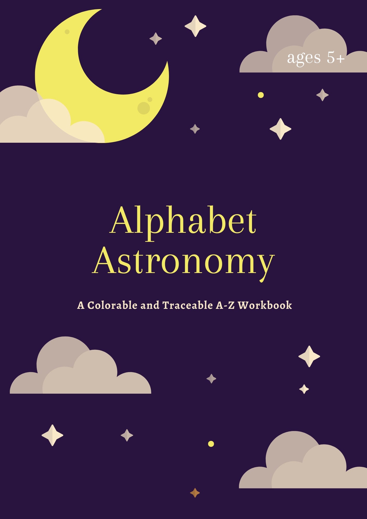 Alphabet Astronomy - A Colorable and Traceable A-Z Workbook - Etsy
