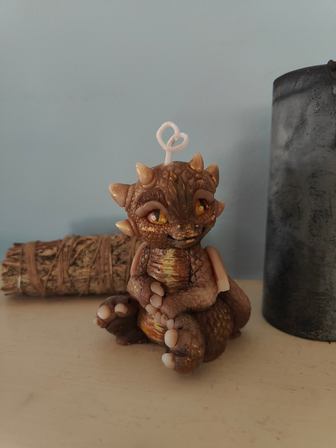 Brown Baby Dragon Candle - 50/50 Soy-paraffin Blend, Unique Candles ...