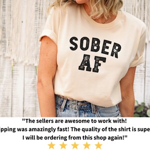 Sober AF Shirt for Women - Sobriety T Shirt Gift for Her - Recovery T ...