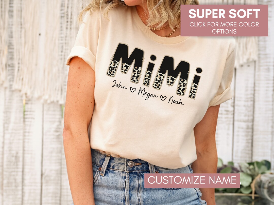Personalized Cheetah Mimi Shirt for Grandma, Mothers Day Gift for Mimi ...
