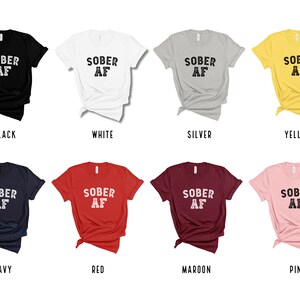 Sober AF Shirt for Women - Sobriety T Shirt Gift for Her - Recovery T-shirt - Sobriety ...