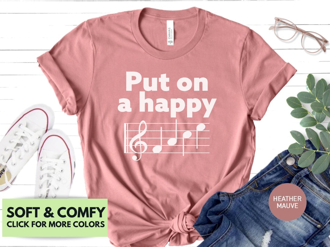 Put on a Happy Face Music Shirt Gift for Musician - Piano Lover Tshirt ...