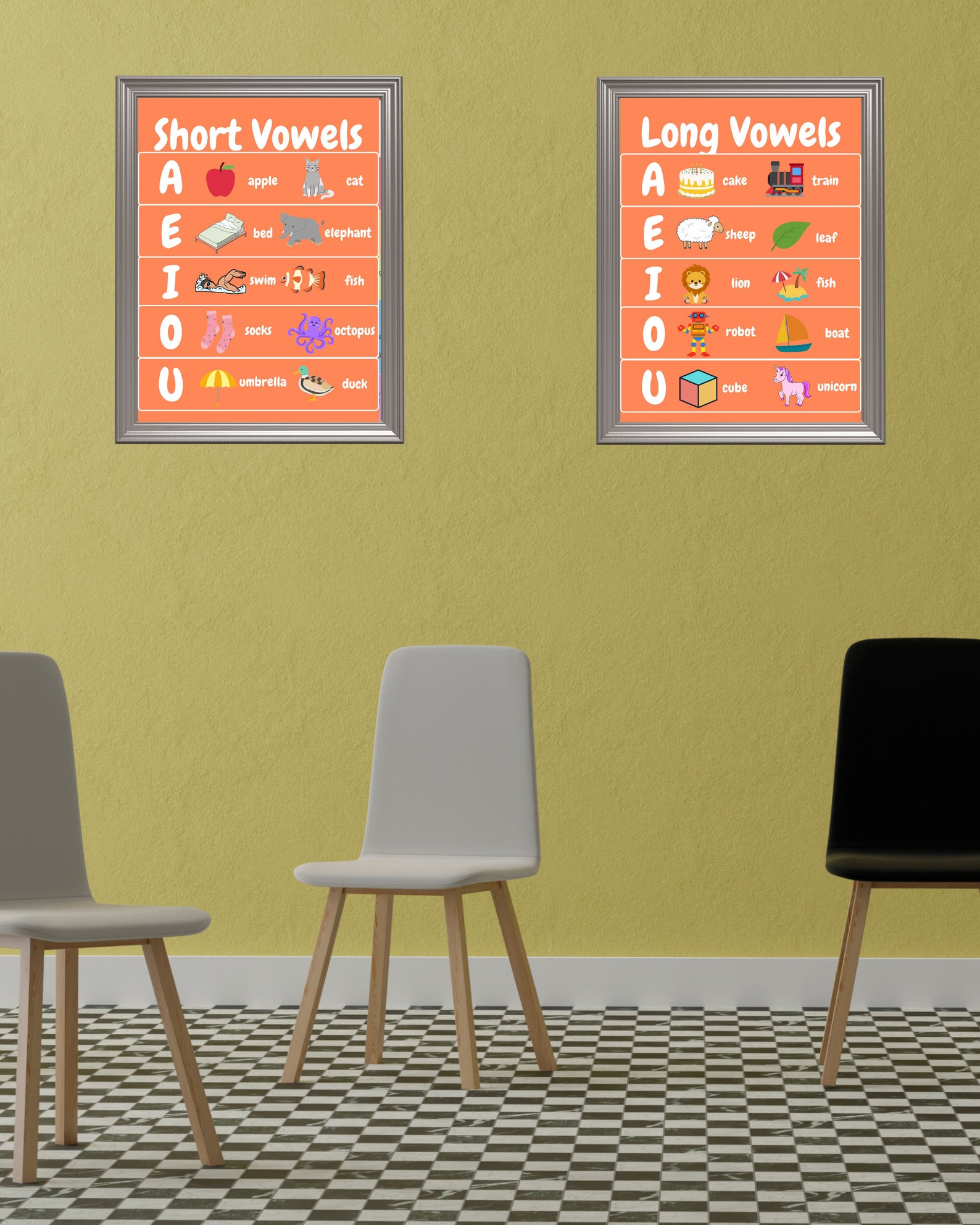 Vowels Poster, Educational Poster, Long Vowels, Shorts Vowels, English ...