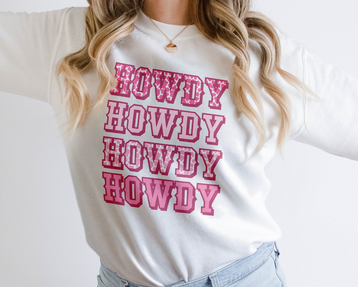 Pink Howdy PNG Files for Sublimation Designs Cowhide Western - Etsy