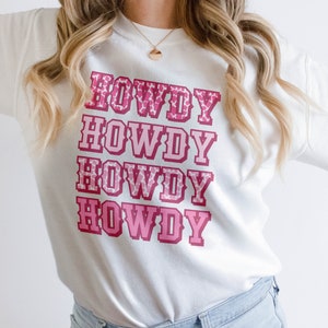 Pink Howdy PNG Files for Sublimation Designs | Cowhide Western PNG ...