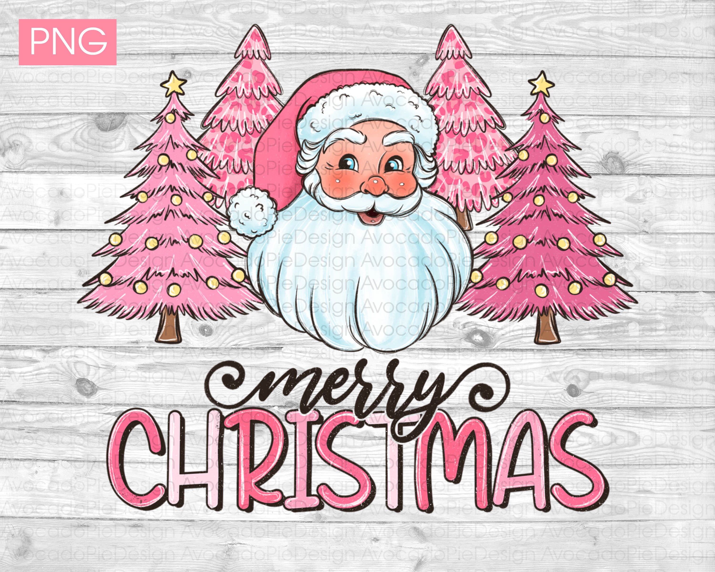 Pink Christmas Santa PNG Files for Sublimation Pink Santa - Etsy
