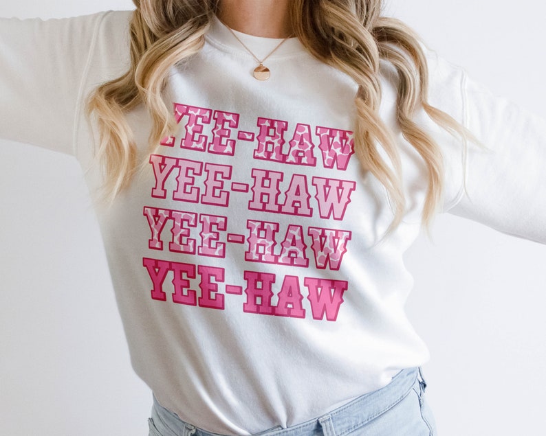 Pink Yeehaw PNG Files for Sublimation Designs Cowhide - Etsy