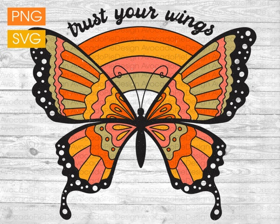 Groovy Butterfly PNG Sublimation Design Groovy Butterfly SVG - Etsy