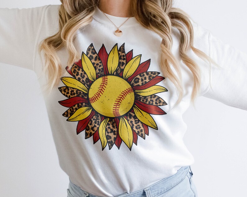 Softball Sunflower PNG File for Sublimation Design Softball - Etsy