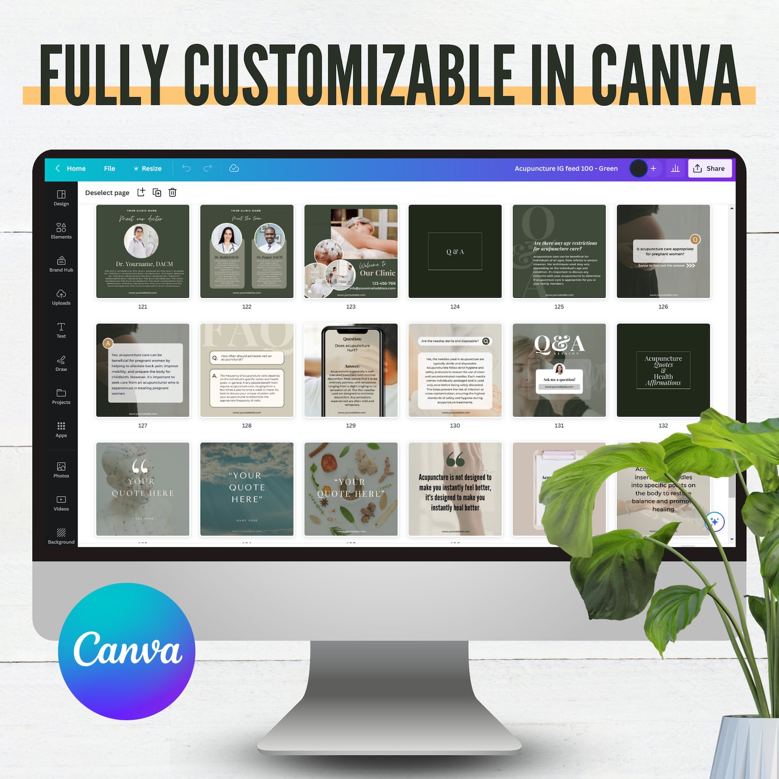 100+ Acupuncture Instagram Template Bundle | Canva Instagram Templates ...