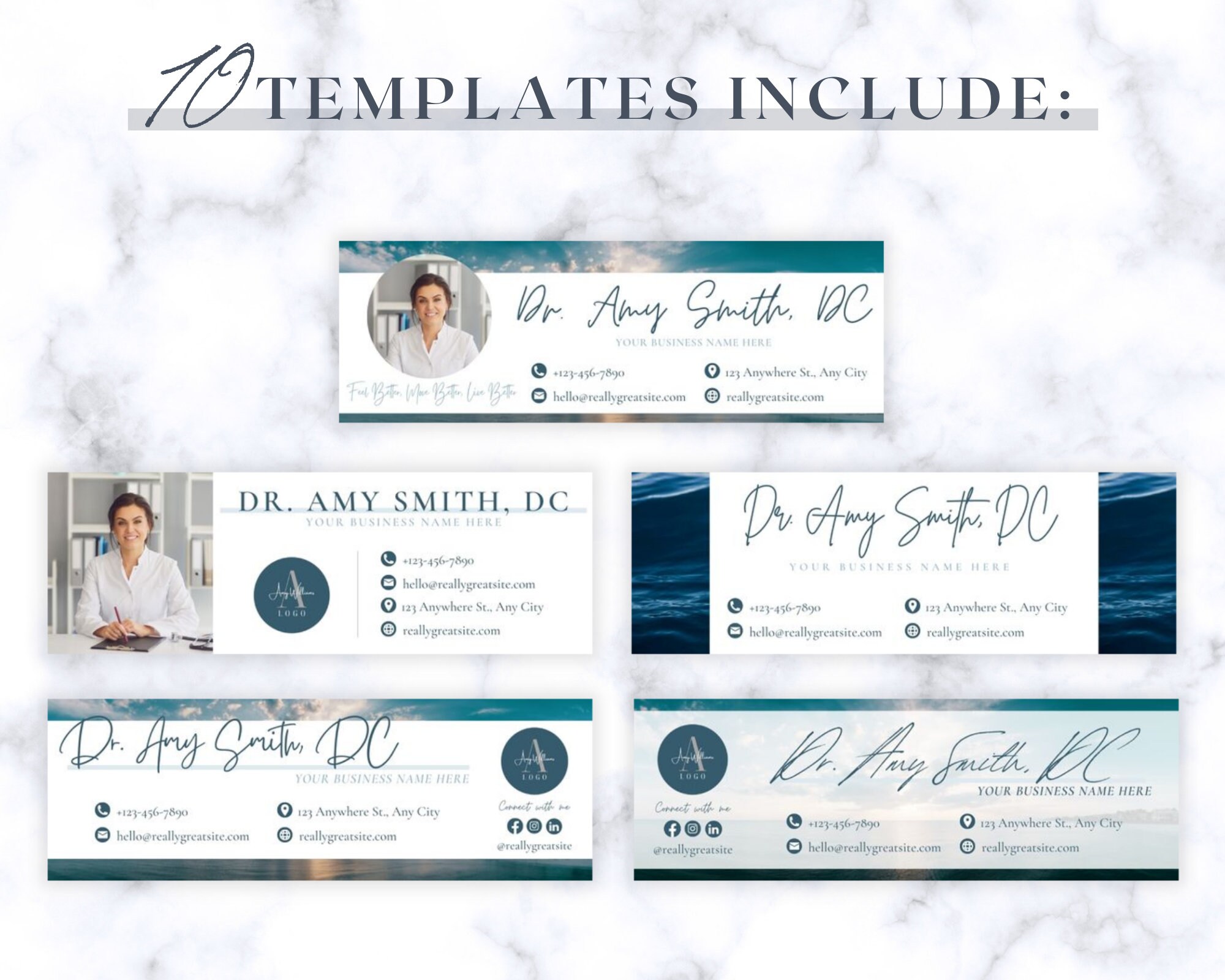 Email Signature Template Bundle for Chiropractors and Doctors | Medical ...