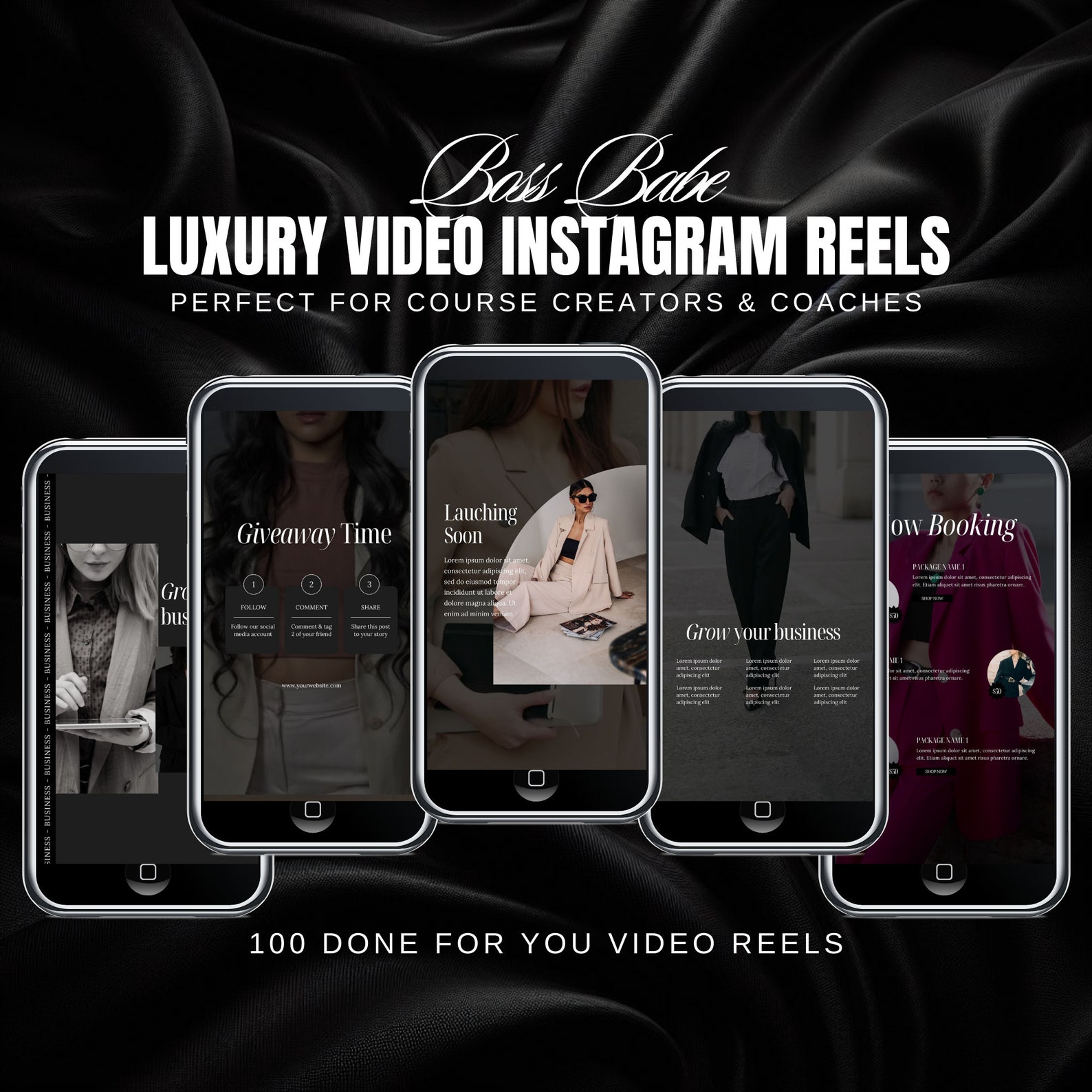 Boss Babe Faceless Instagram Reel Templates With Social Media Planner ...