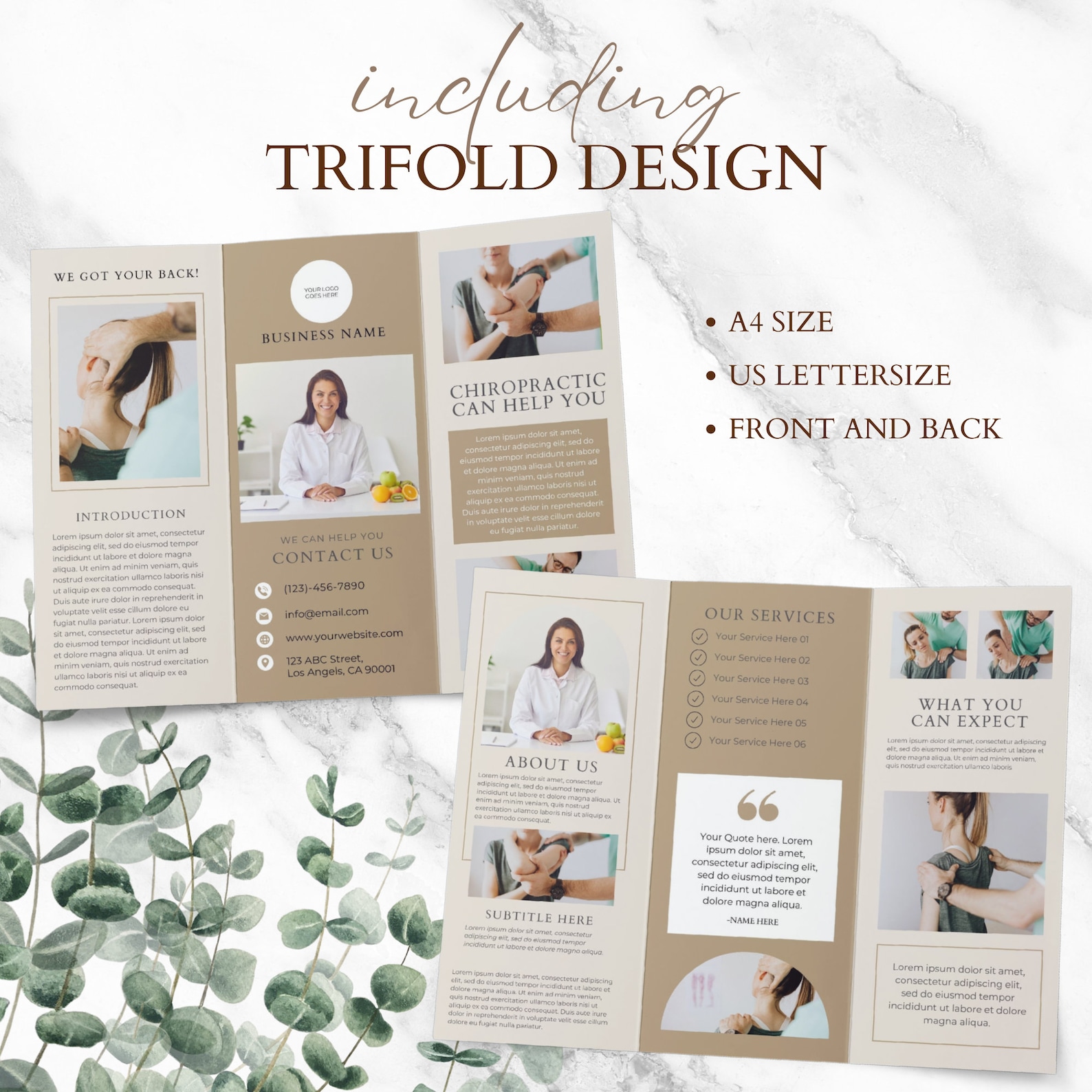 Chiropractic Marketing Templates of Flyer and Trifold Brochure for ...