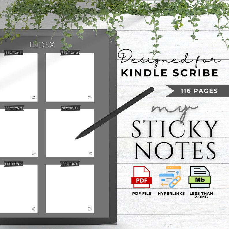 Sticky Notes Made for Kindle Scribe Templates Kindle Scribe Planner ...