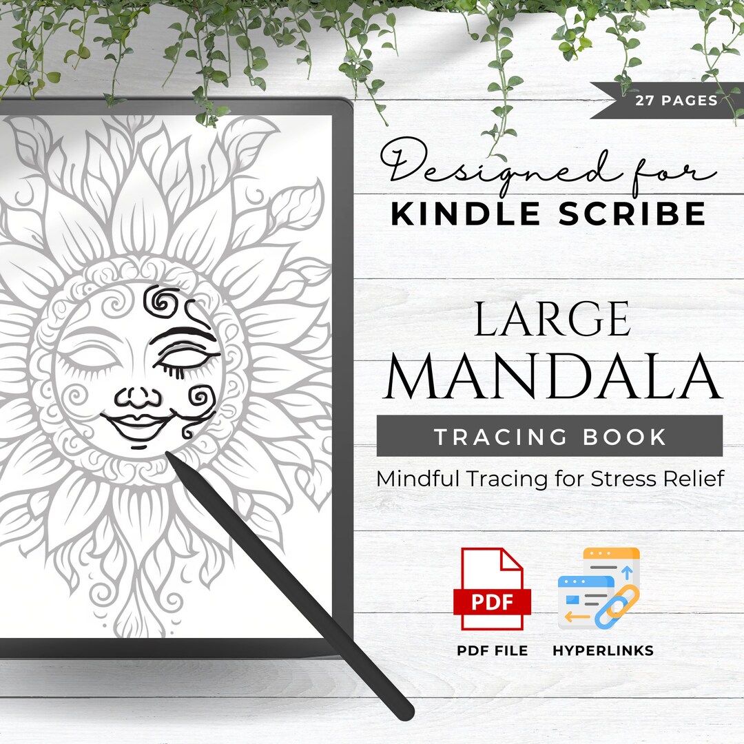 Mindfulness Tracing Book Made for Kindle Scribe Templates Kindle Scribe ...