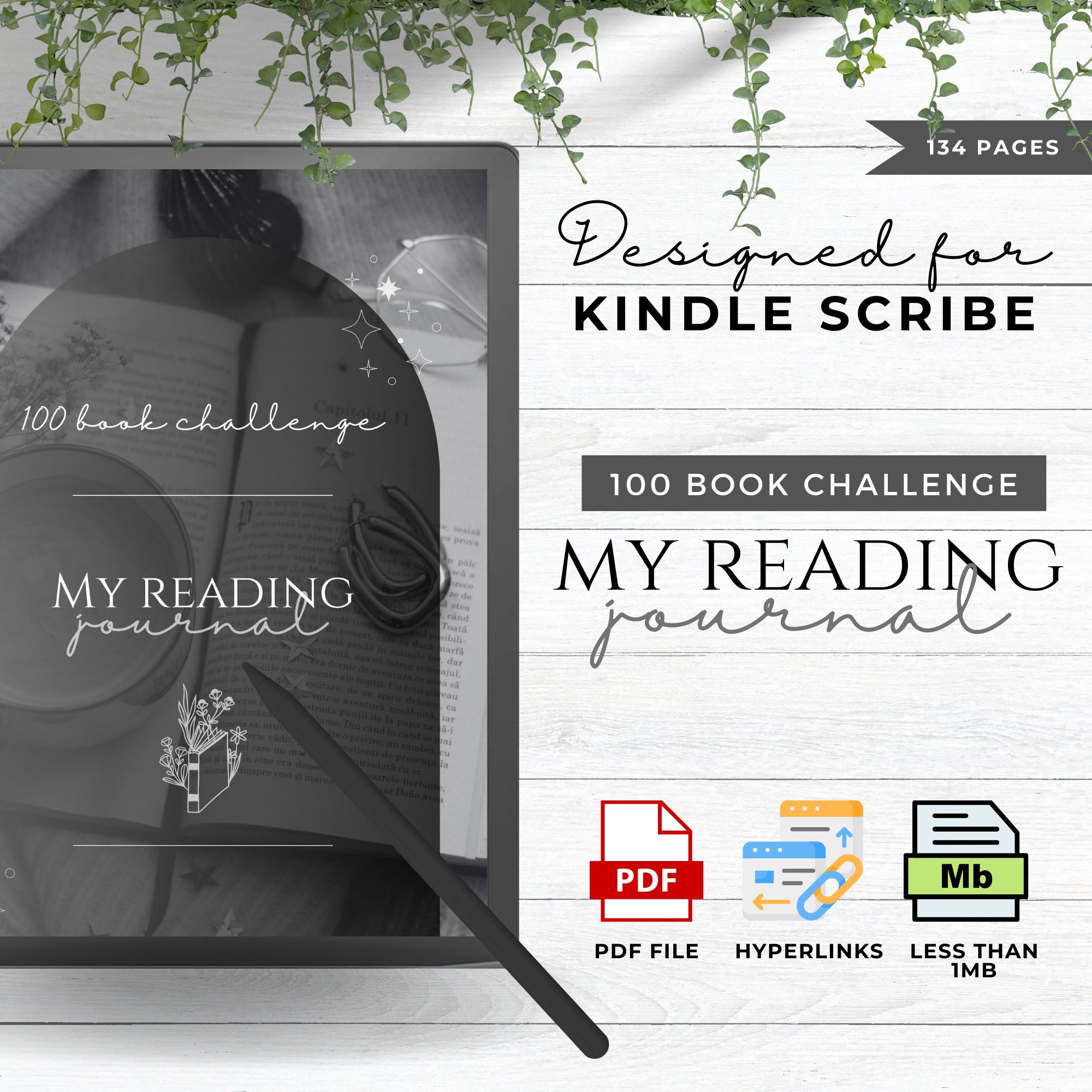 Reading Journal Made for Kindle Scribe Templates Kindle Scribe Planner ...