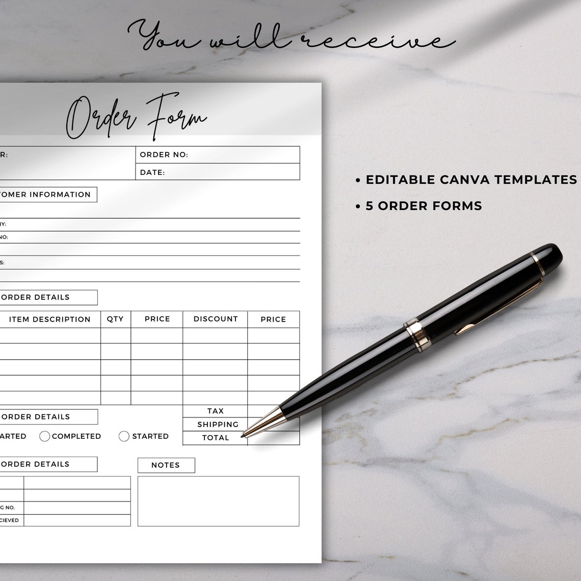 Editable Order Form Bundle Order Form Template Custom Order Form - Etsy